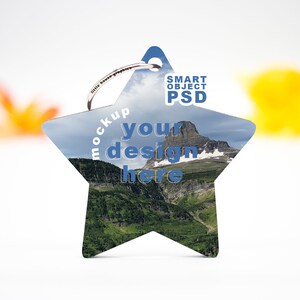 Star Keychain Mock up Product Photo for MDF Star-shaped Key Chain ...