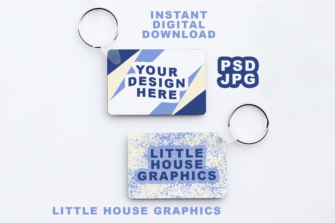 Two Rectangular Keychains Mockup Photo for MDF Double | Etsy