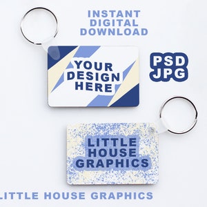 Two Rectangular Keychains Mockup Photo for MDF Double Rectangle-shaped ...