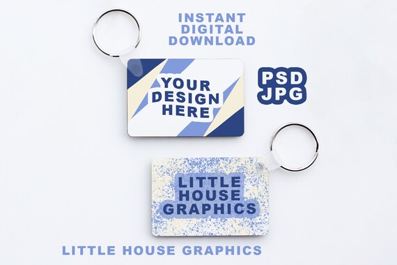 Two Rectangular Keychains Mockup Photo for MDF Double | Etsy