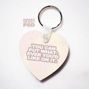 Heart Key Chain Mockup Product Photo for MDF Heart Keychain Sublimation ...