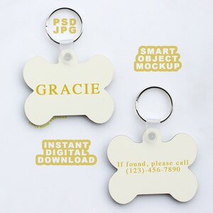 Two Dog Bone Keychains Mockup Photo for MDF Dog Bone-shaped Pet Owner ...