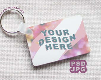 Rectangle Keychain Mockup - Etsy