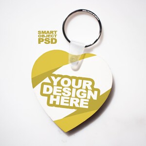 Heart Key Chain Mockup Product Photo for MDF Heart Keychain Sublimation ...