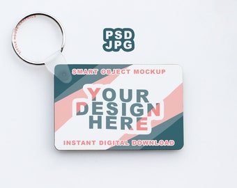 Rectangle Keychain Mockup - Etsy