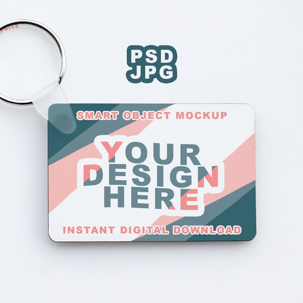 Rectangle Key Chain Mockup - Etsy