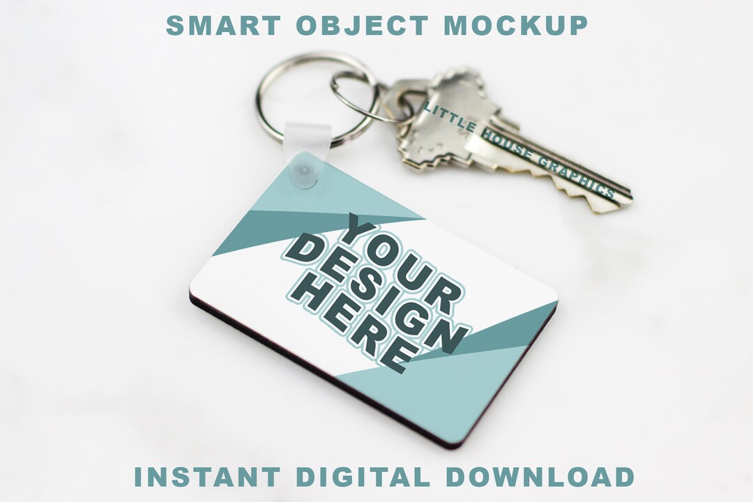 Rectangular Keychain Mockup Product Photo for MDF Rectangle-shaped Key ...