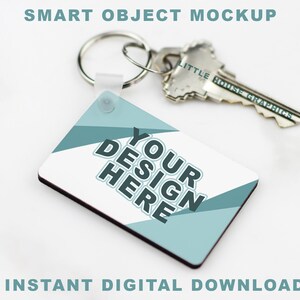 Rectangular Keychain Mockup Product Photo for MDF Rectangle-shaped Key ...