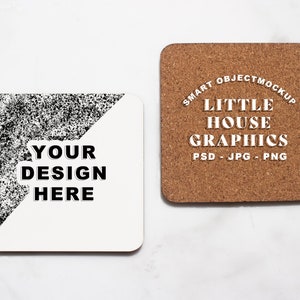 Square Coaster Mock up Product Photo for MDF & Cork Coaster Sublimation ...