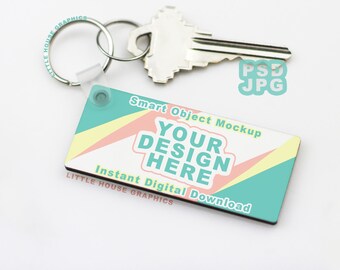 Rectangle Keychain Mockup - Etsy