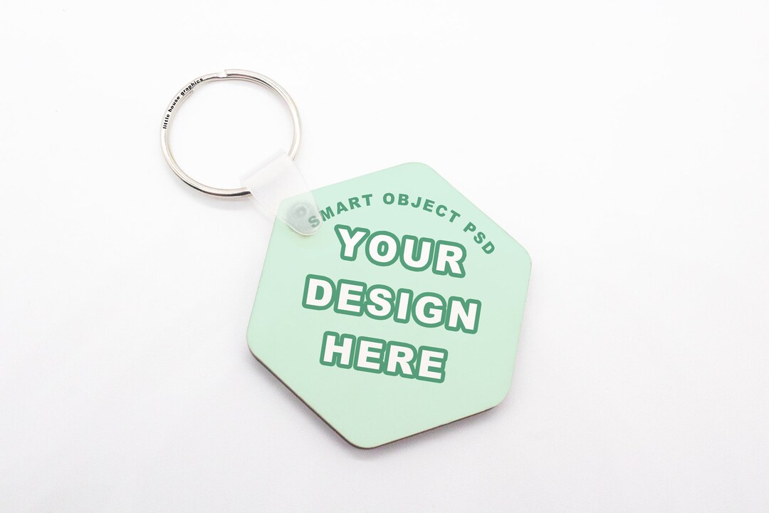 Hexagon Key Chain Mock-up Product Photo for MDF Hexagon Keychain ...