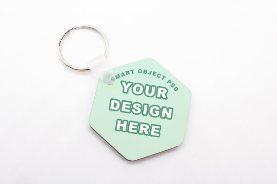 Hexagon Key Chain Mock-up Product Photo for MDF Hexagon | Etsy