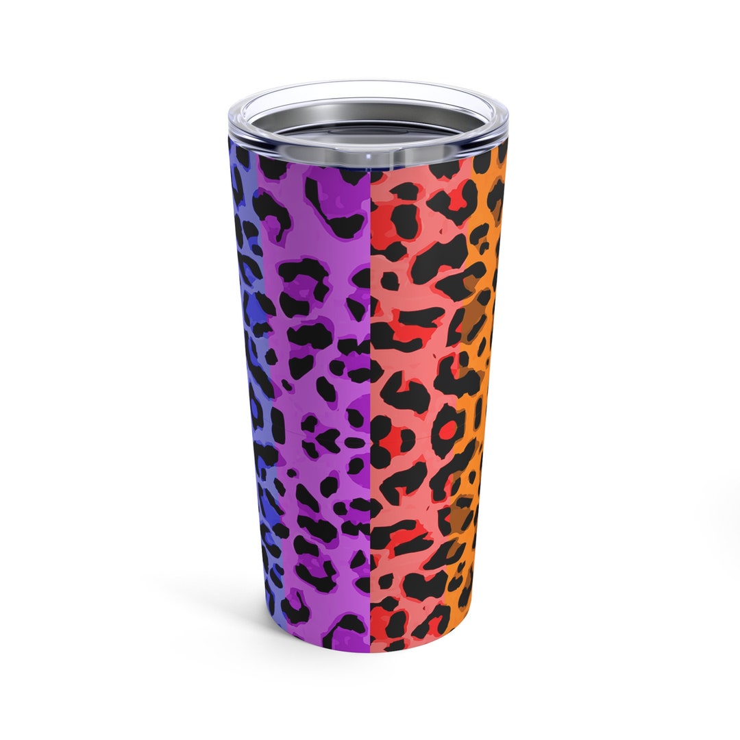 Pride Rainbow Leopard Print Tumbler, LGBTQ Tumbler, Rainbow Leopard ...