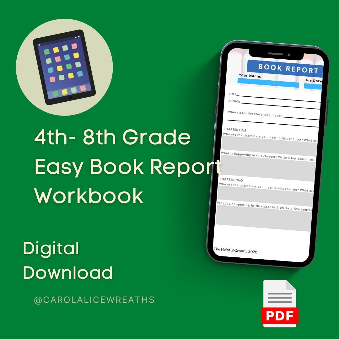 Easy Book Report Workbook, 4th Grade Book Report, Homeschoolers School ...
