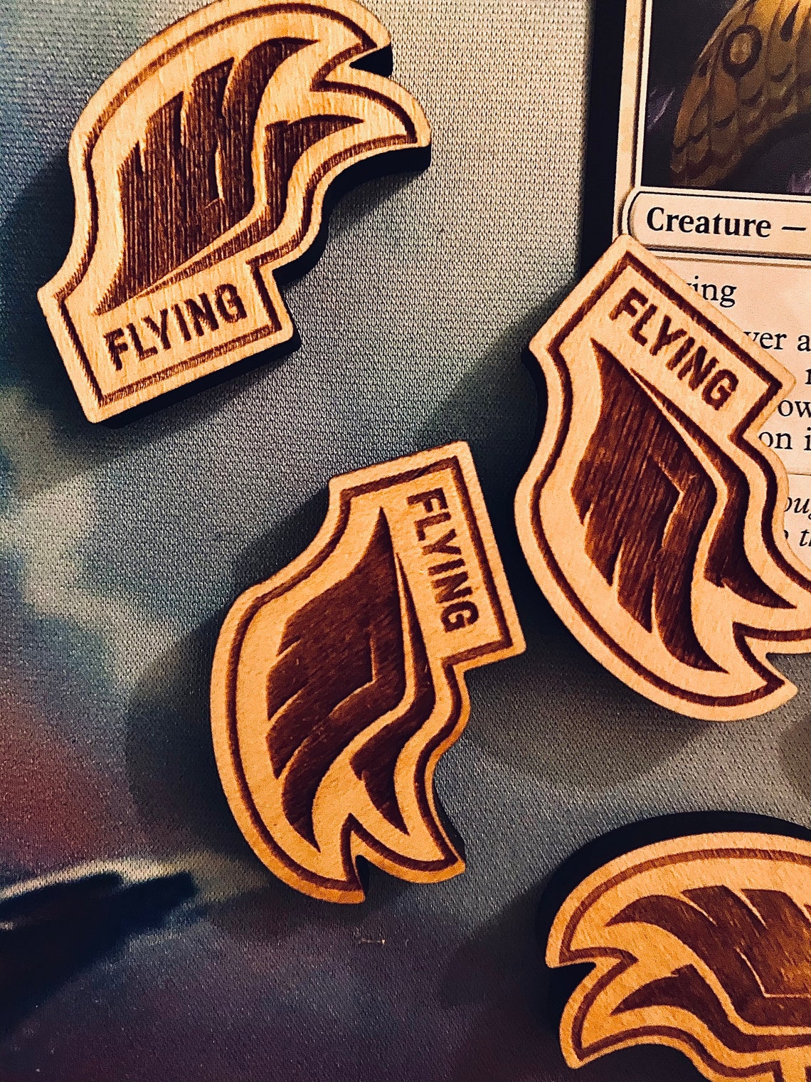 Flying MTG Ability Counters - Wooden Keyword Tokens - Ikoria and EDH ...