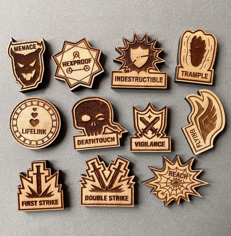 Flying MTG Ability Counters - Wooden Keyword Tokens - Ikoria and EDH ...