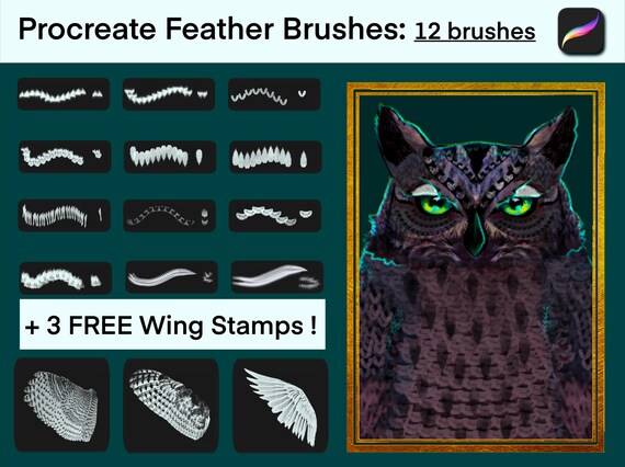 Procreate Feather Brushes: Wizard Owl - Etsy