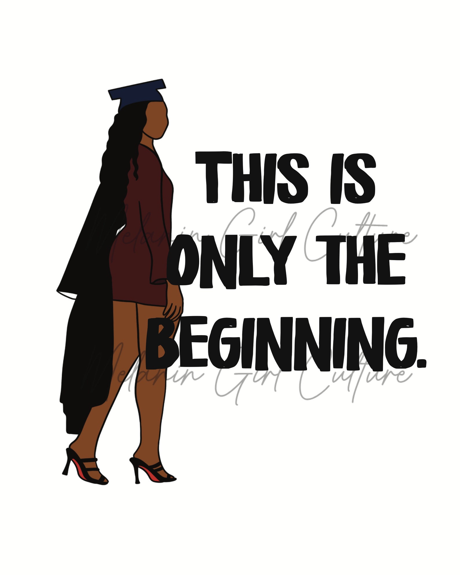 Black Girl Graduation Clipart - Etsy