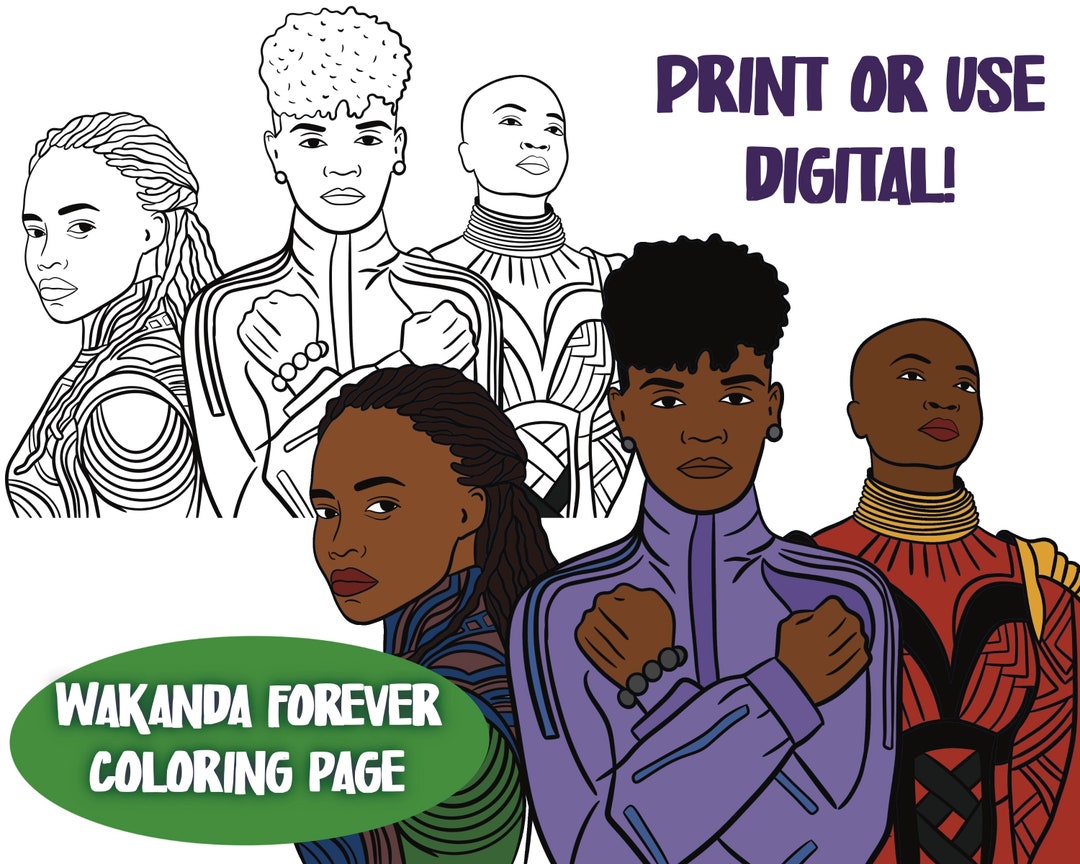 Dibujo de Wakanda forever para colorear - Etsy México