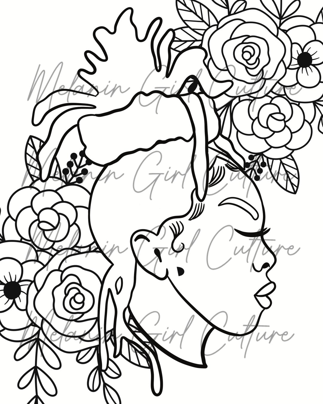 Black Woman Locs Coloring Page - Etsy