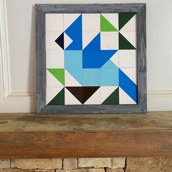Blue Barn Quilt - Etsy