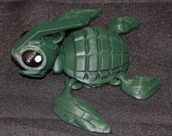 Grenurtle 3D Printed Toy Grenade Turtle by Cinderwing Flexy Floppy Fun ...