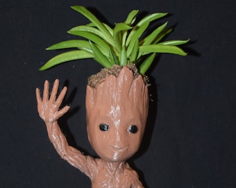 Groot Baby Flower Succulent Pot Head Planter Figure 3D Printed - Etsy
