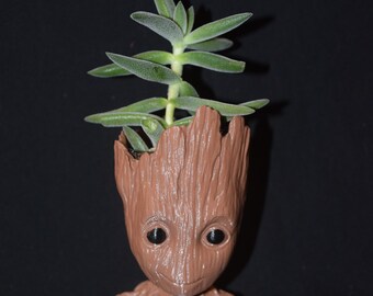 Baby Groot Flower Succulent Pot Head LARGE Planter Figure 3D | Etsy