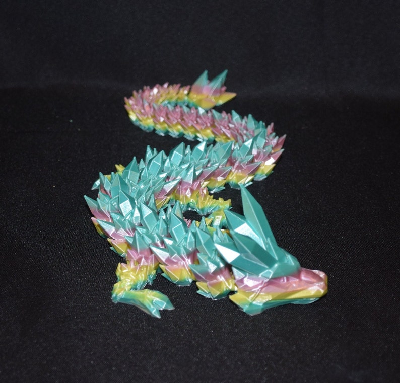 CRYSTAL DRAGON Flexi Flexible Articulating 3D Printed - Etsy