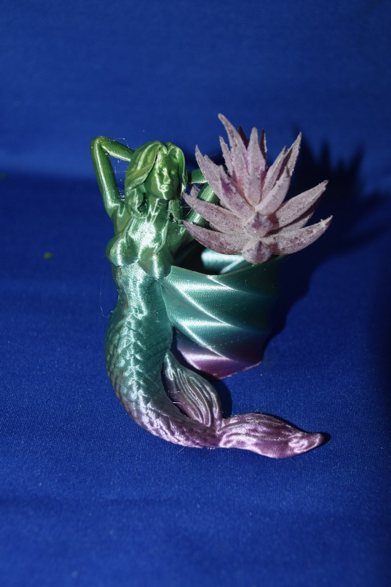 MERMAID Flower Succulent Pot Planter Air Plant Figure 3D - Etsy