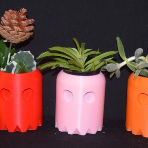 Pac-man Pacman Inky Blinky Pinky & Clyde Flower Succulent Pot Planter ...
