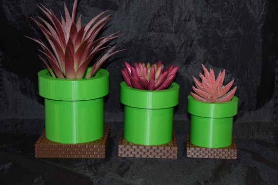 Super Mario Warp Pipe Tube Inspired Flower Succulent Pot | Etsy
