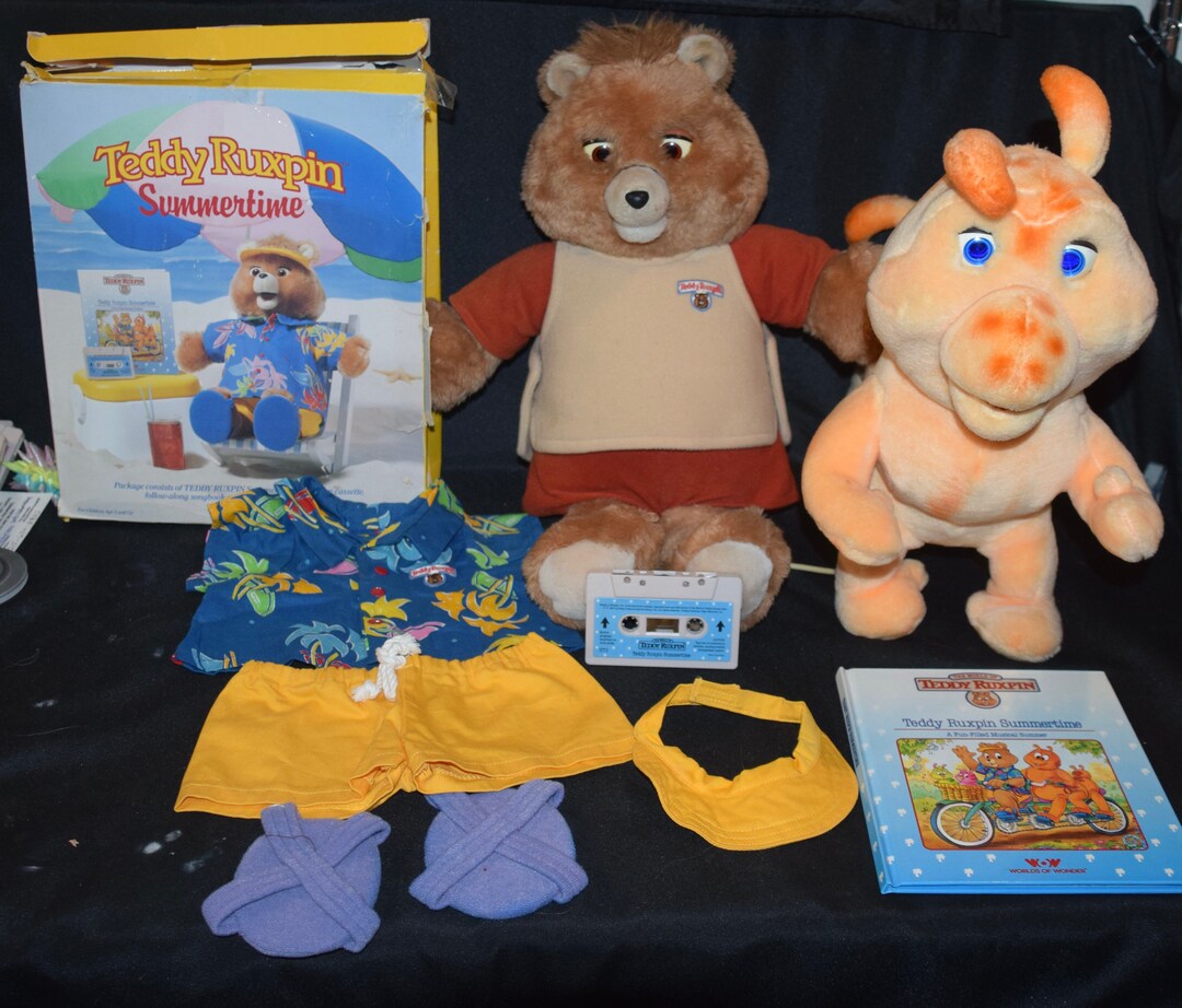 Teddy Ruxpin Bear & Grubby Summertime Tape Book Outfit Tested - Etsy