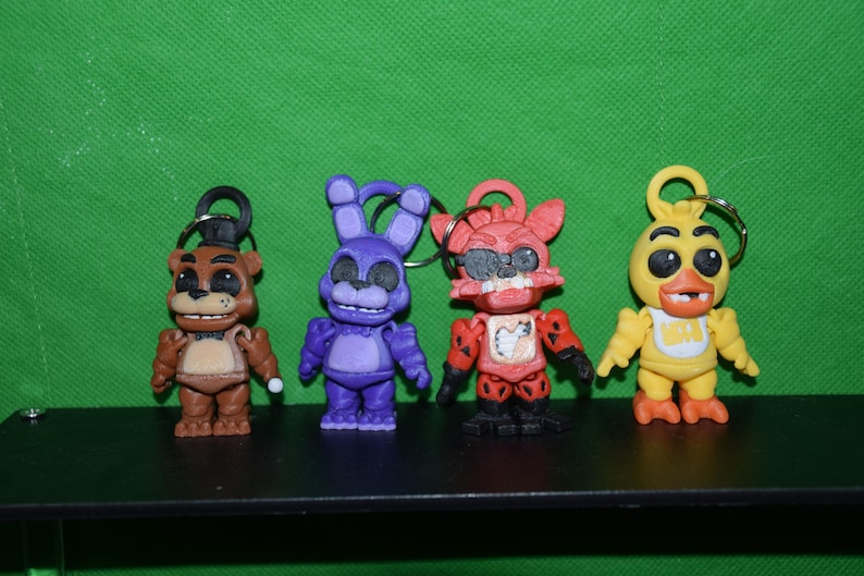 KEYCHAIN FNAF Freddy Fazbear / Foxy / Chica / Bonnie Inspired Flexi ...