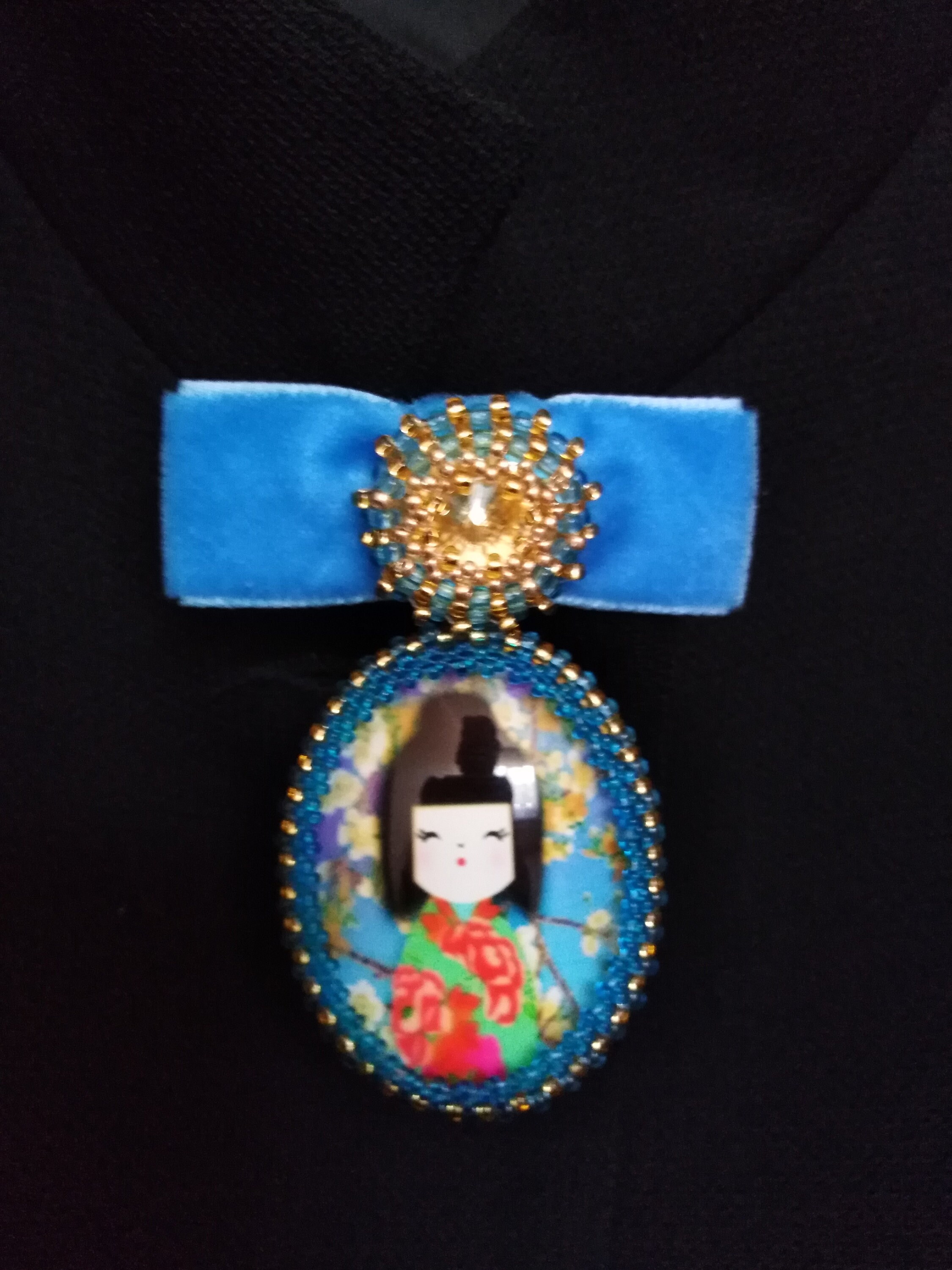 Geisha Brooch . Handmade Brooch. Bead Brooch. Geisha Clip In. - Etsy UK