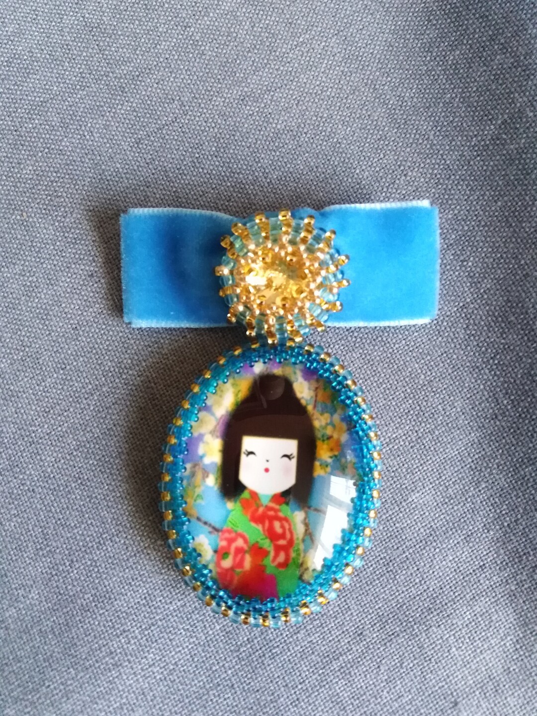Geisha Brooch . Handmade Brooch. Bead Brooch. Geisha Clip In. - Etsy UK