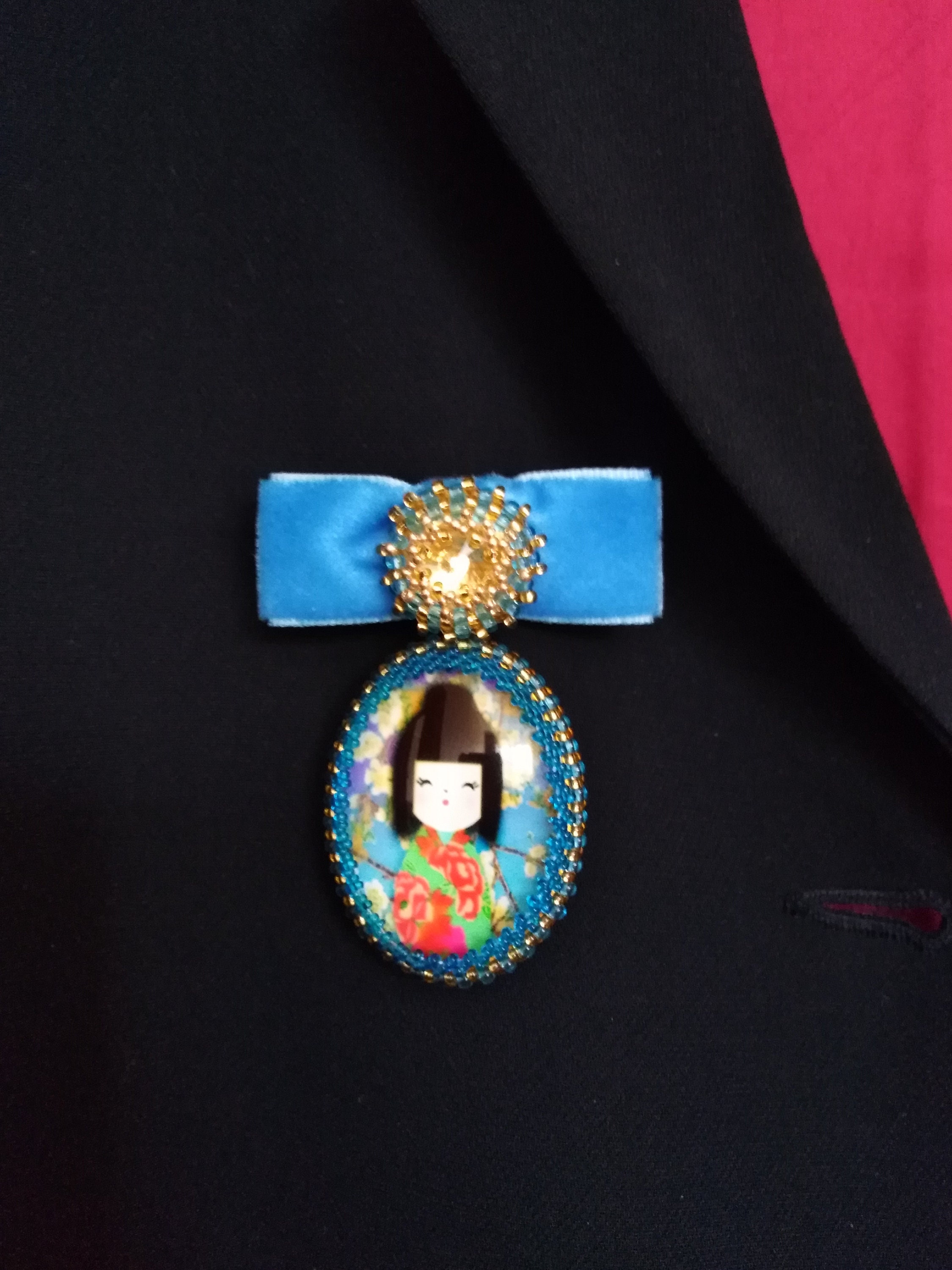 Geisha Brooch . Handmade Brooch. Bead Brooch. Geisha Clip In. - Etsy UK