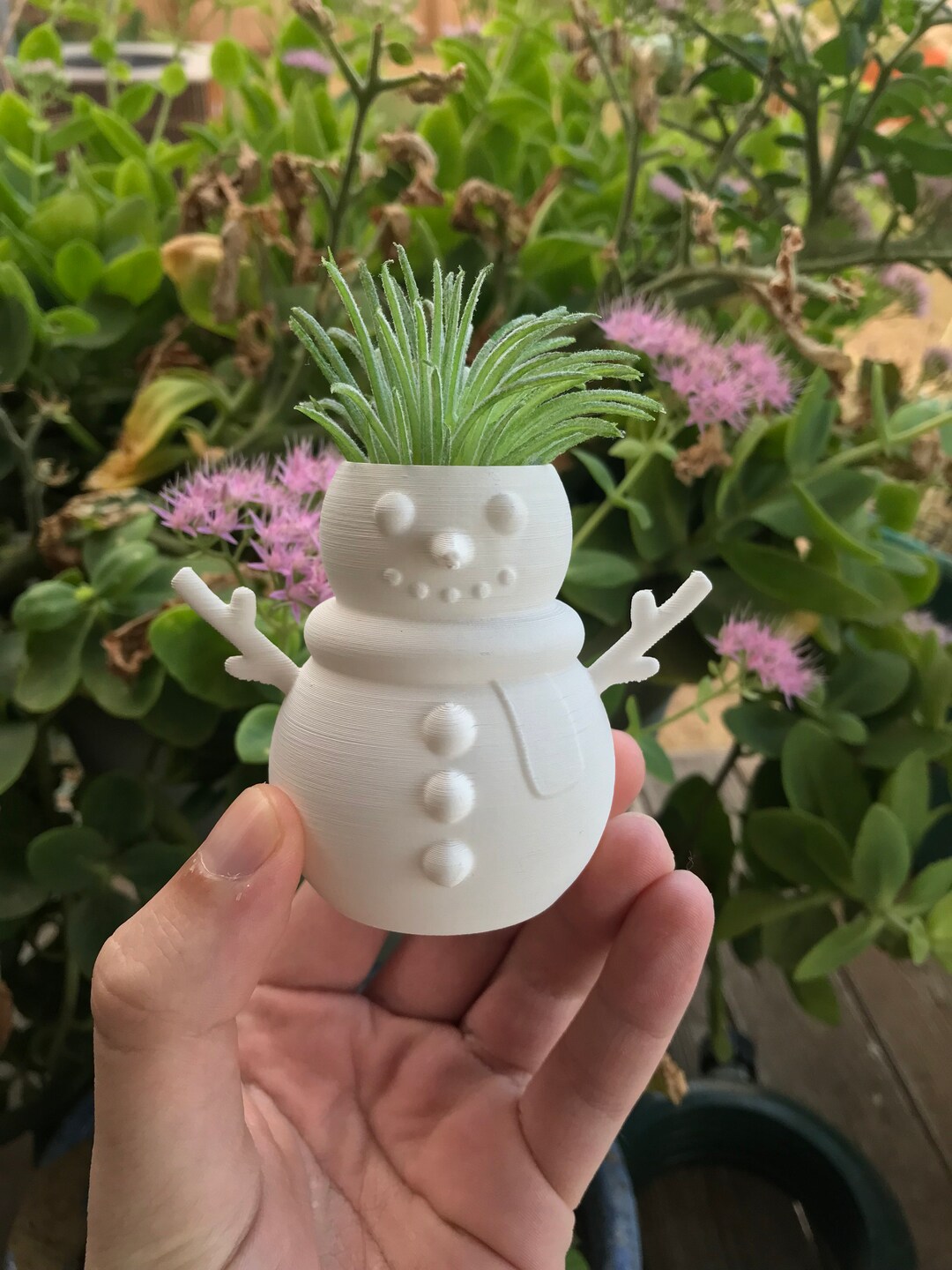 Festive 3D Printed Snowman Planter: Air Plant & Succulent Holder ...