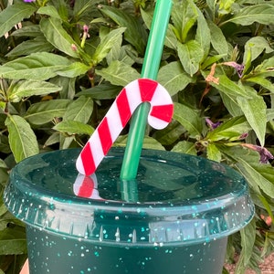 Festive Candy Cane Straw Topper: Cute Cup Decoration for Parties ...