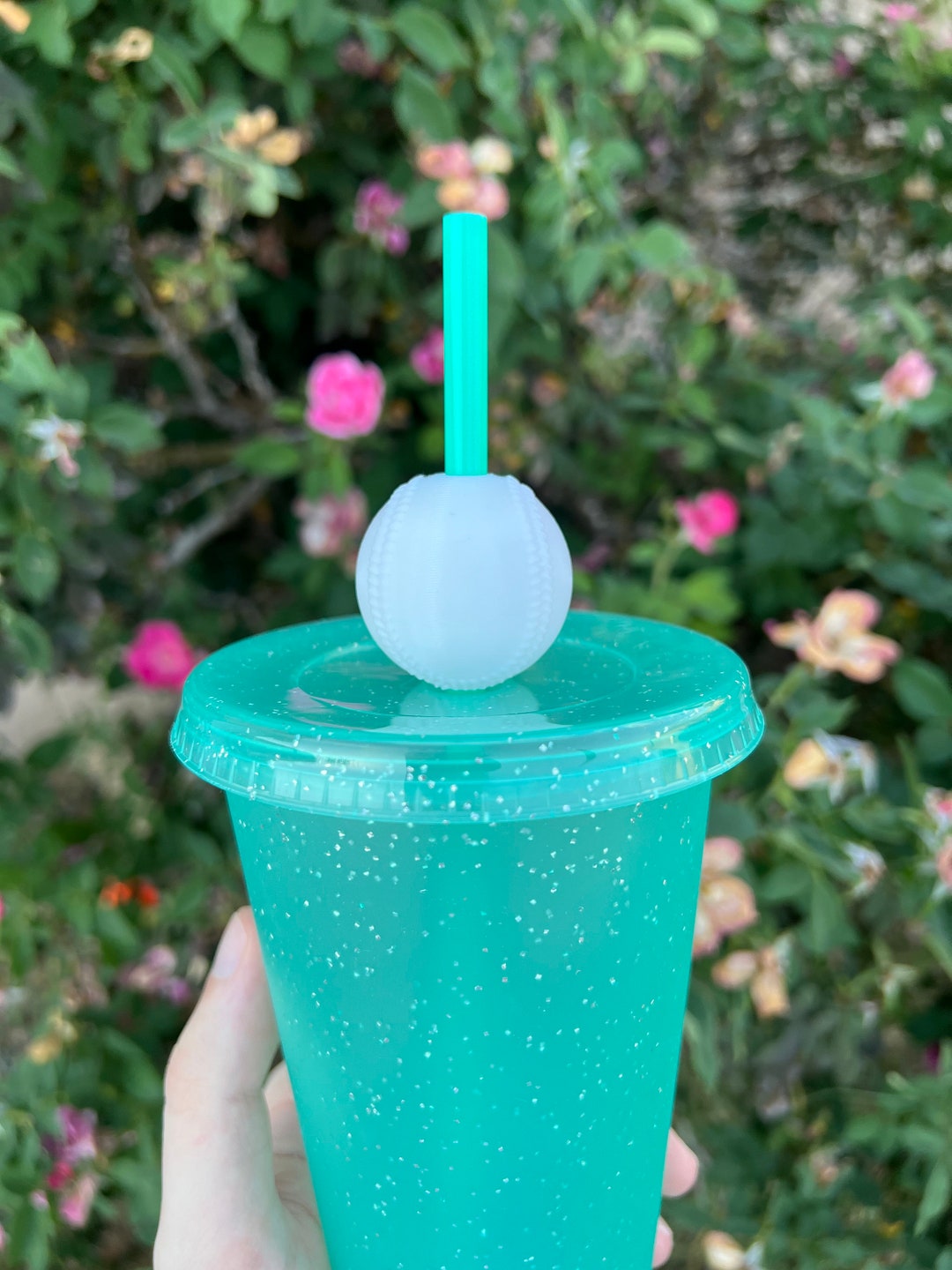 Baseball & Softball Straw Topper: Cute Cup Decoration Charm for Party ...