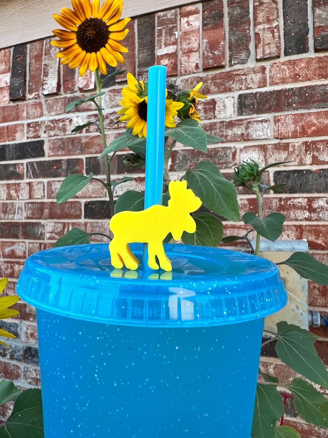 Adorable Moose Straw Topper: Reusable Cup Decoration for Parties ...