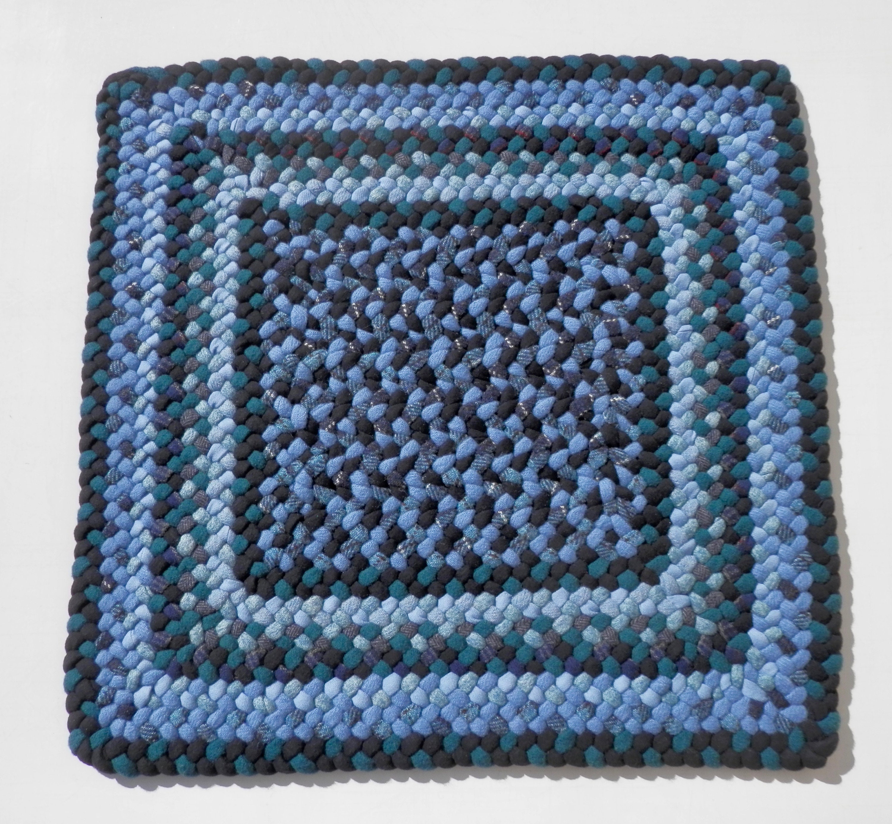 Braided Rug, Hand Braided, One -of-a-kind, 100% Wool Repurposed Fabric ...