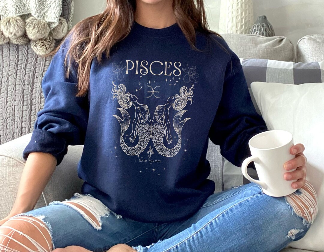 Pisces Shirt Pisces Birthday Gifts Pisces Gift for Women Birth Flower ...