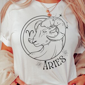Aries Shirt Big Aries Energy Aries Constellation Birth Flower Shirt ...