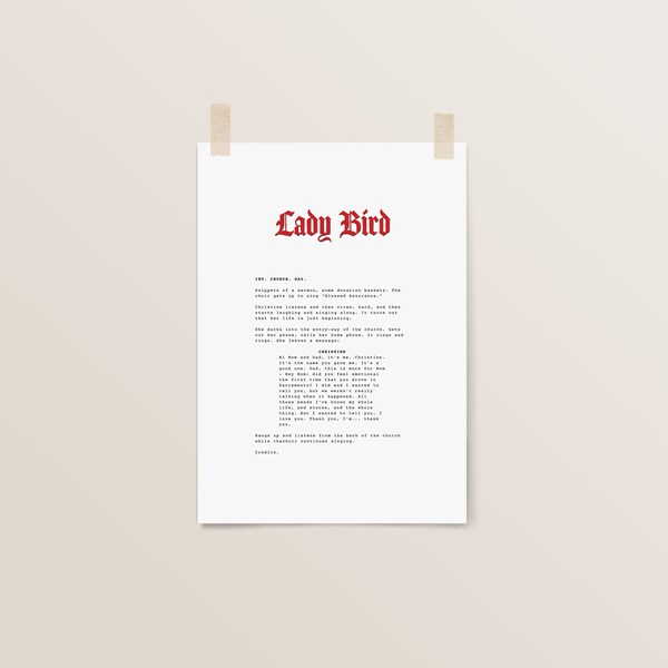 Movie Script Print - Etsy
