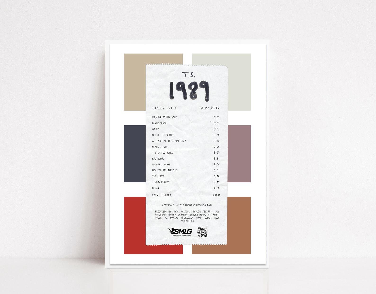 Taylor Swift 1989 Album Receipt Spotify QR Code - Etsy UK
