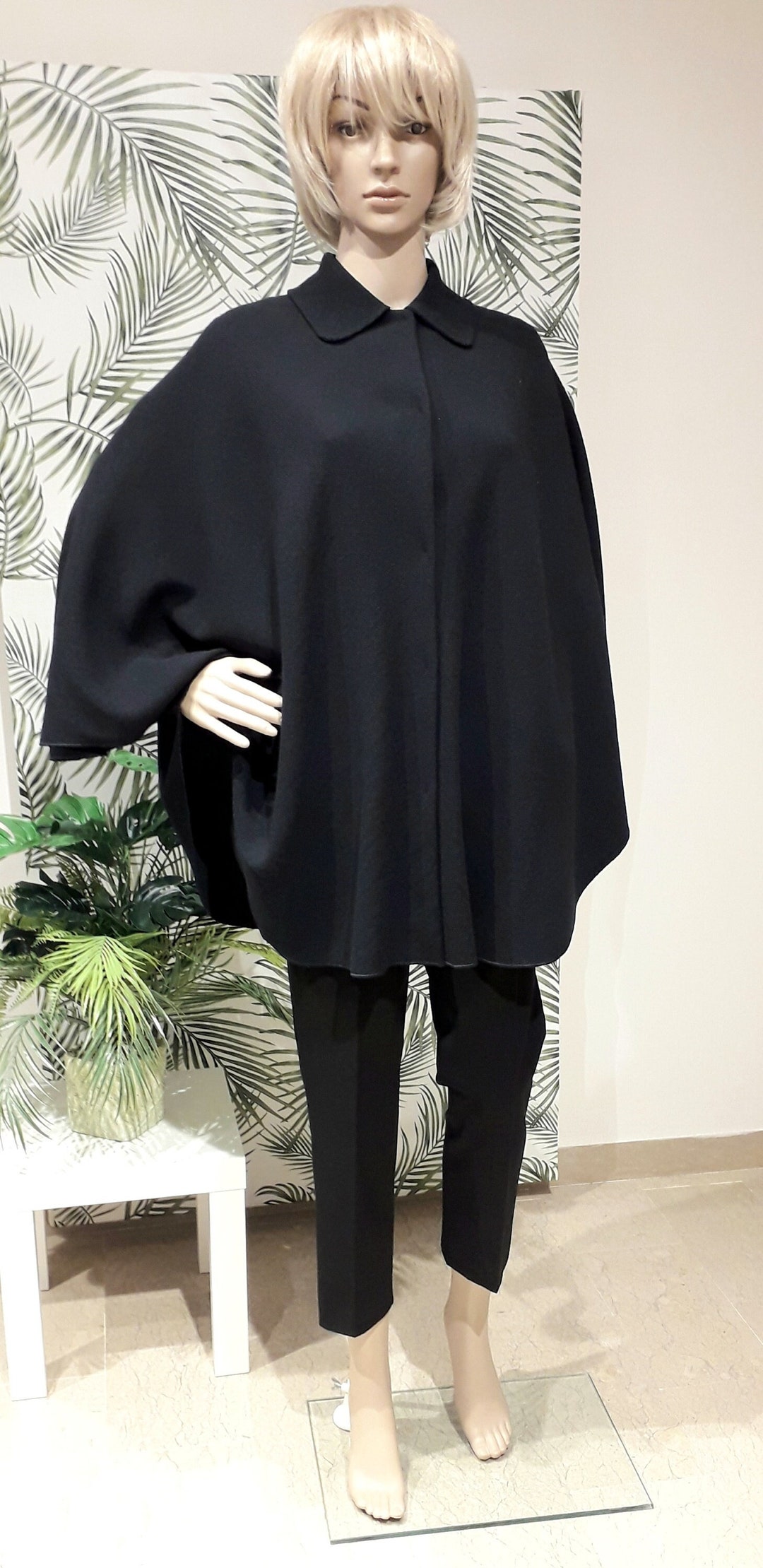 Italian Tailoring Offers Cape in Pure Wool Double Crepe/wool Shrug ...