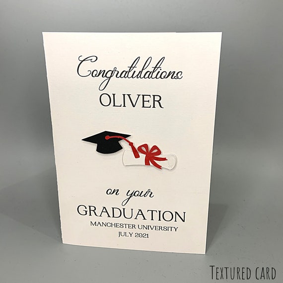 Textured Graduation Card Handmade Card Unique Greeting - Etsy UK