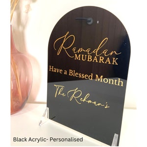 Ramadan Acrylic Sign | Personalised Ramadan Sign | Ramadan Mubarak Sign ...