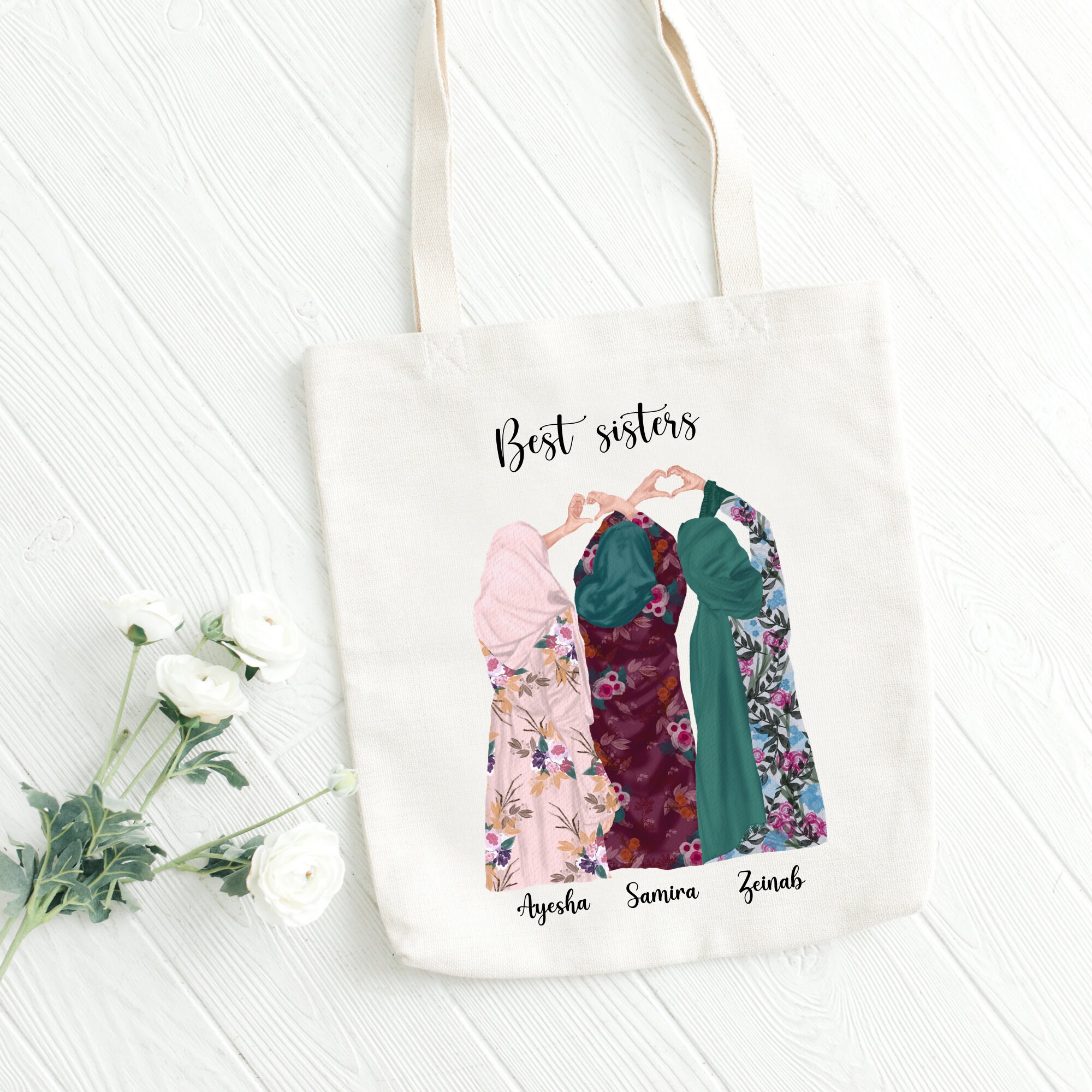 Sisters tote bag personalised tote bag sisters gift best | Etsy